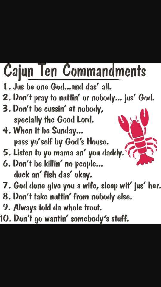 Custom Baits - Forum - Cajun Ten Commandments